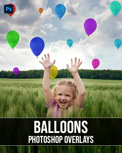 100 Photoshop Balloons Overlays Bundle | Instant Download