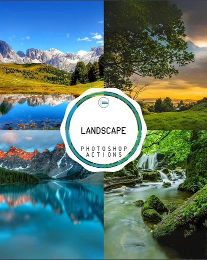 Photoshop Landscape Actions | Bundle Of 25 Professional Actions
