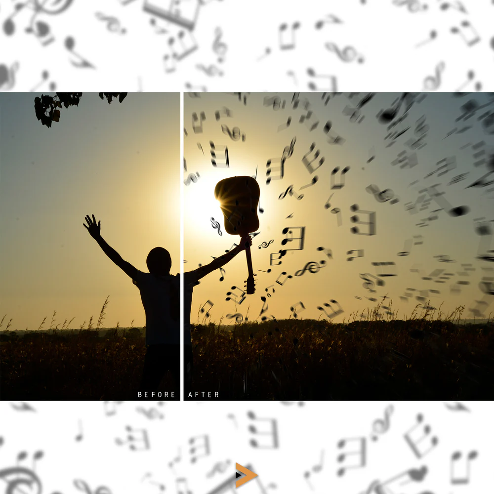 80 Music Notes Photoshop Overlays Bundle